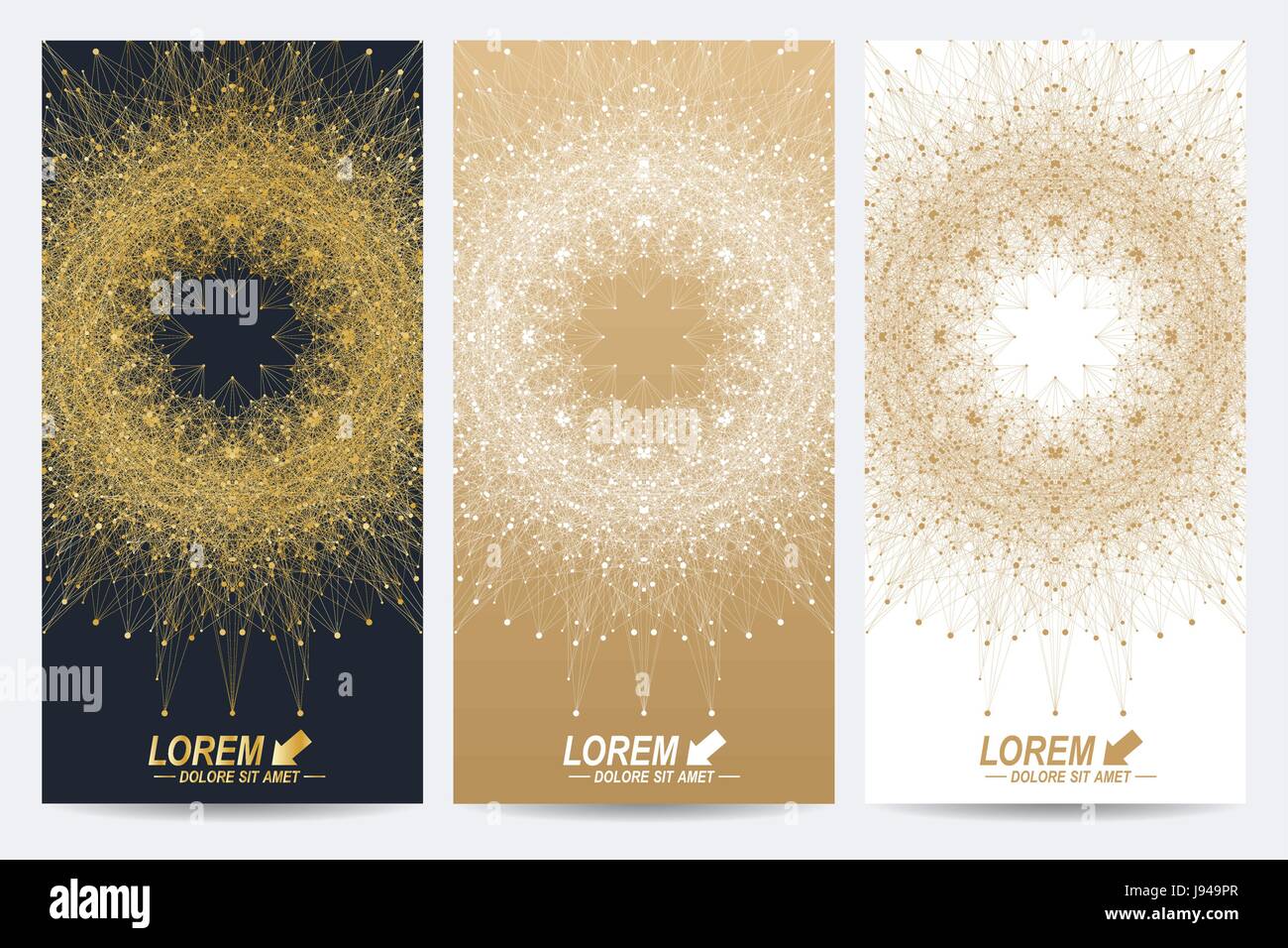 Modern set of vector flyers. Geometric abstract presentation with ...