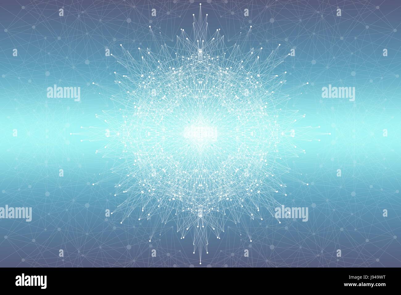 Geometric abstract connected line with dots. Big data visualization ...