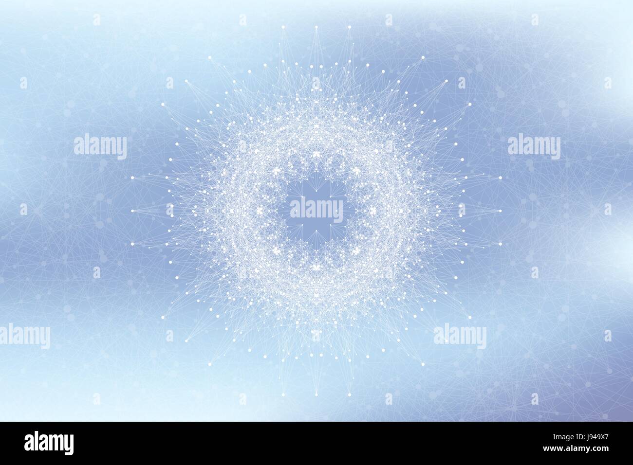 Geometric Abstract Connected Line With Dots Big Data Visualization Molecule And Communication