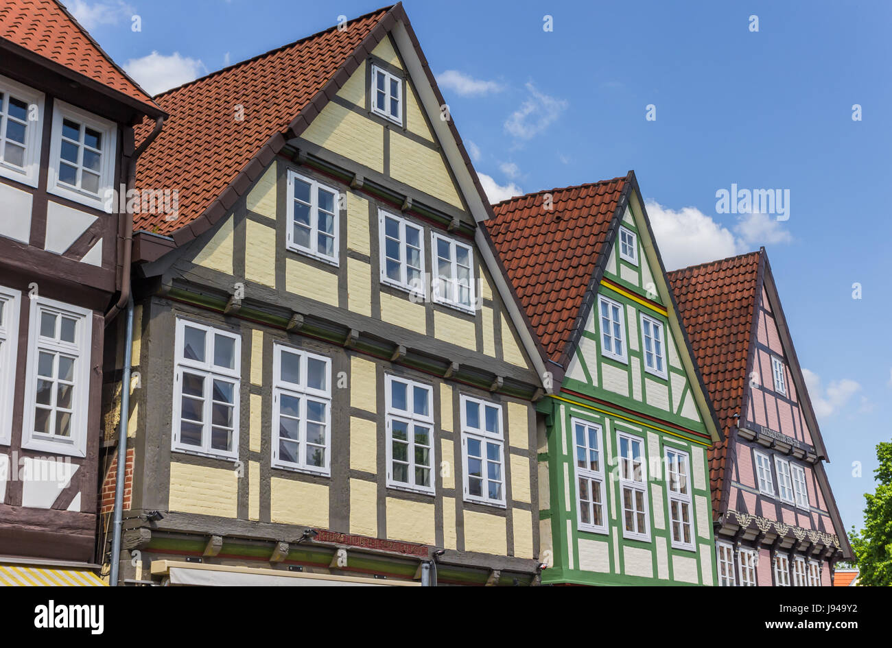 Colorful houses in the historic center of Celle, Germany Stock Photo ...