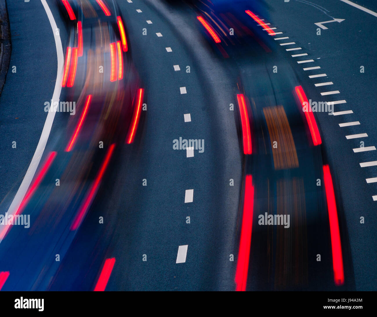 traffic, transportation, night, nighttime, lights, evening, motorway ...