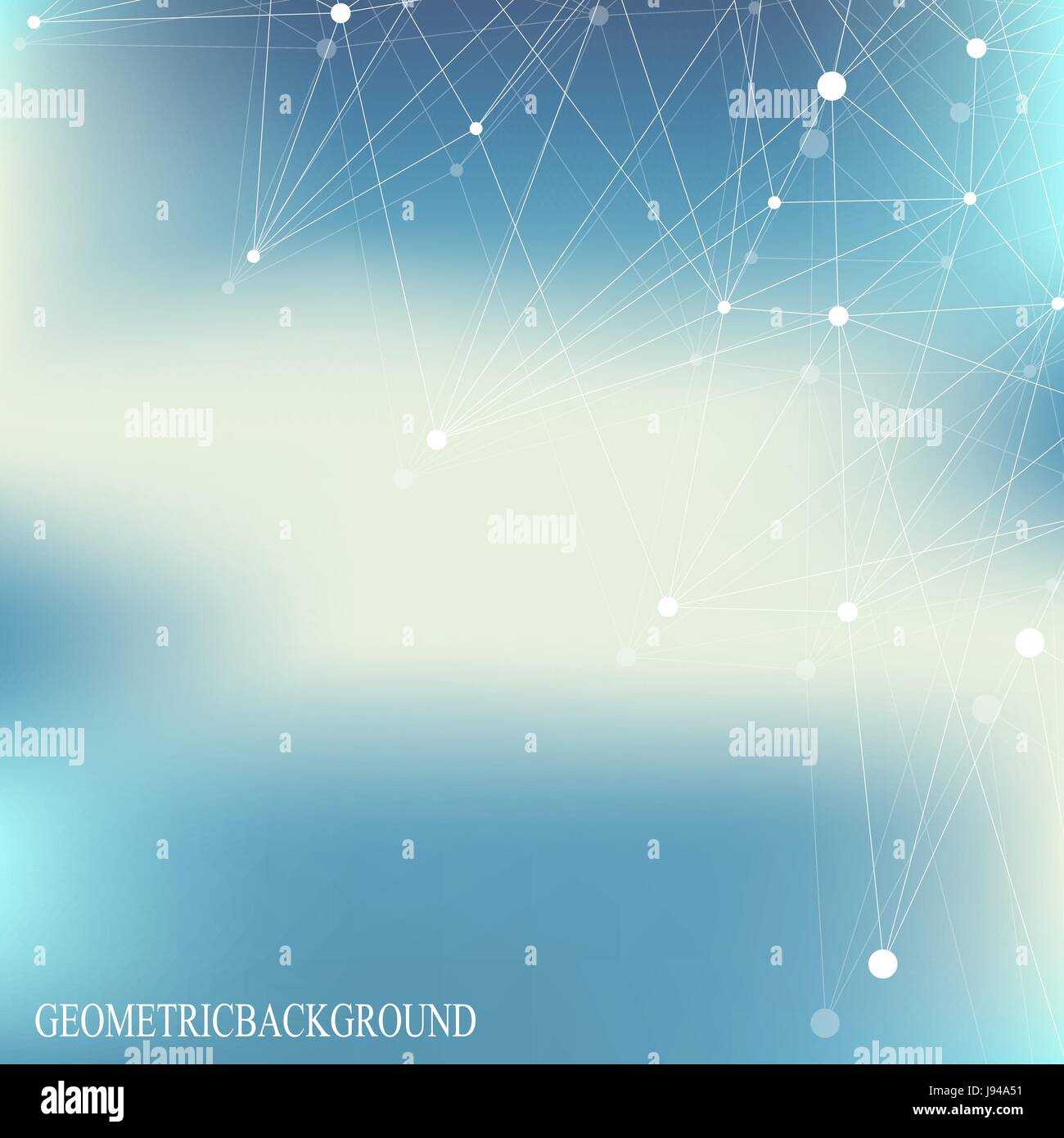 Geometric abstract background with connected line and dots. Big data ...