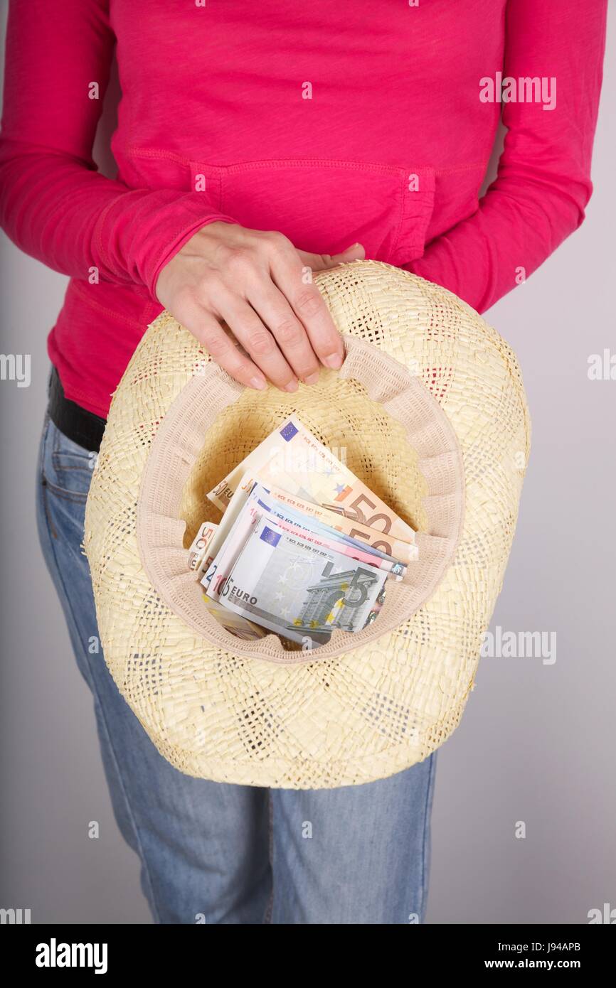 hat, euro, europe, wealth, savings, bill, money, woman, humans, human ...