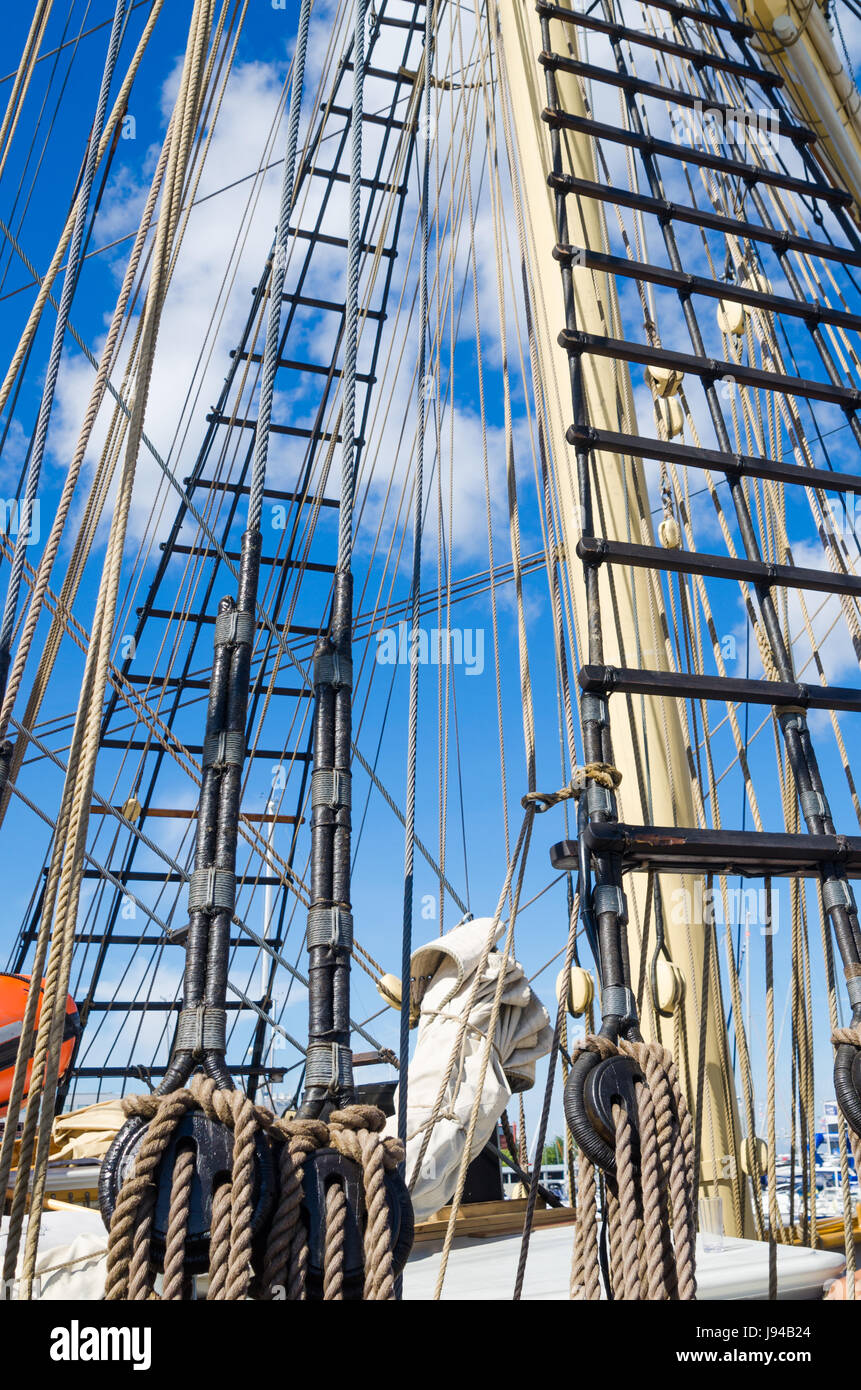 Standing rigging on an old ship Stock Photo - Alamy