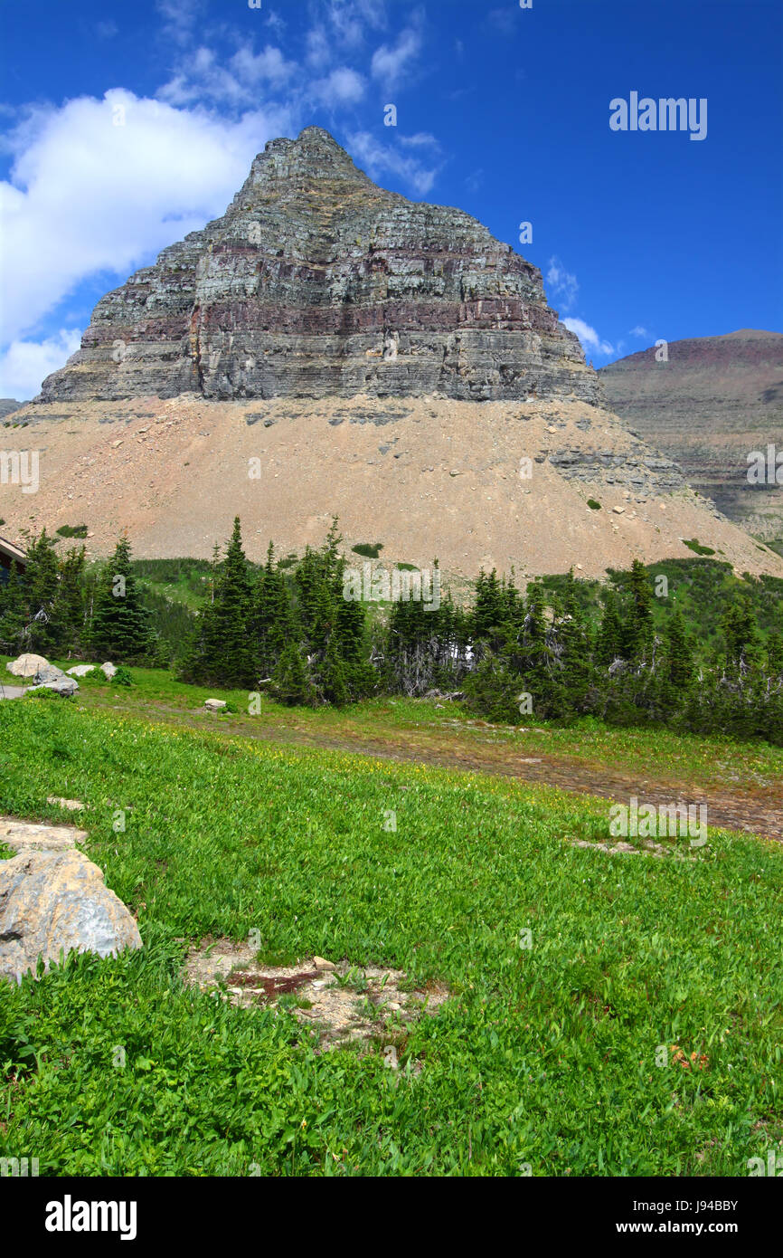 beautiful, beauteously, nice, park, alpine, national, glacier, pass ...