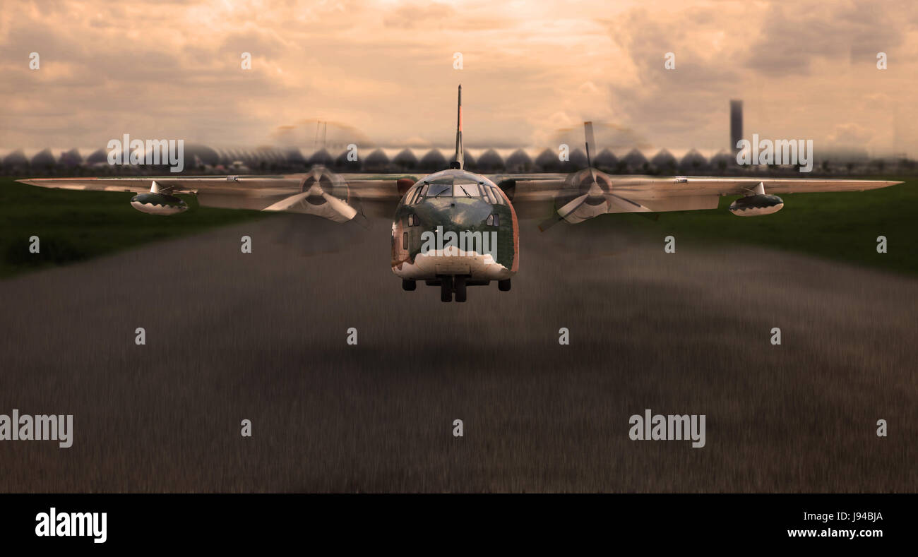 military plane take off from runway Stock Photo - Alamy