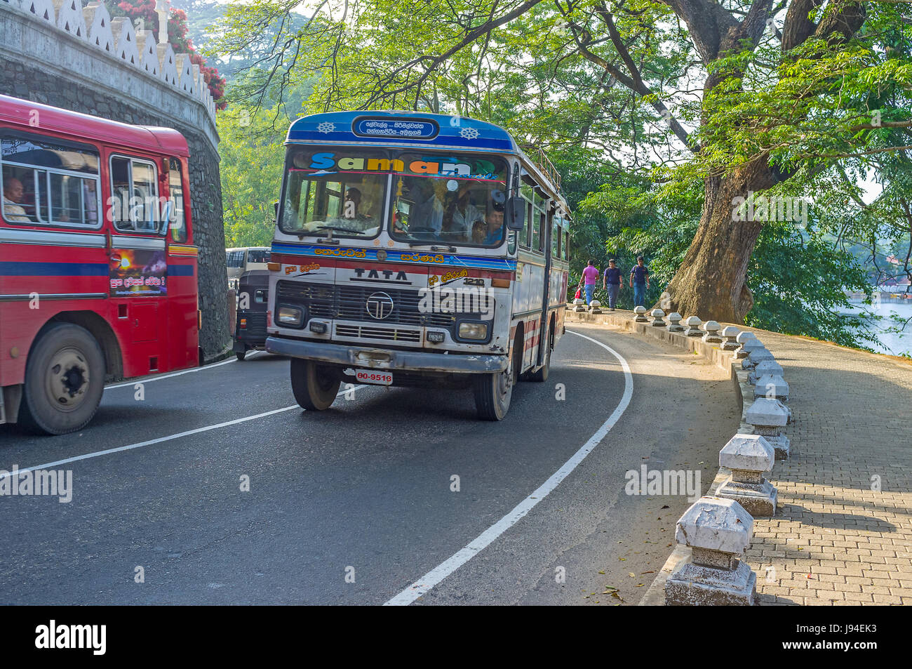 KANDY, SRI LANKA - NOVEMBER 28, 2016: Intercity buses are big, old and ...