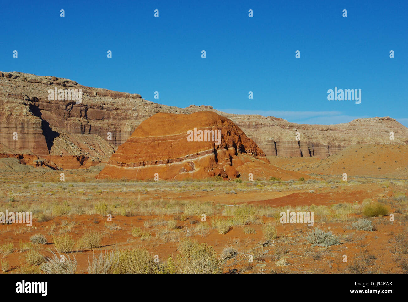 beautiful orange striped rock hill near bullfrog,utah Stock Photo - Alamy
