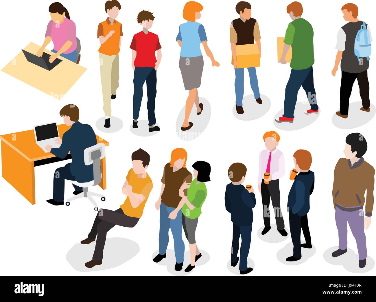 People vector flat design isolated on white background, for business ...