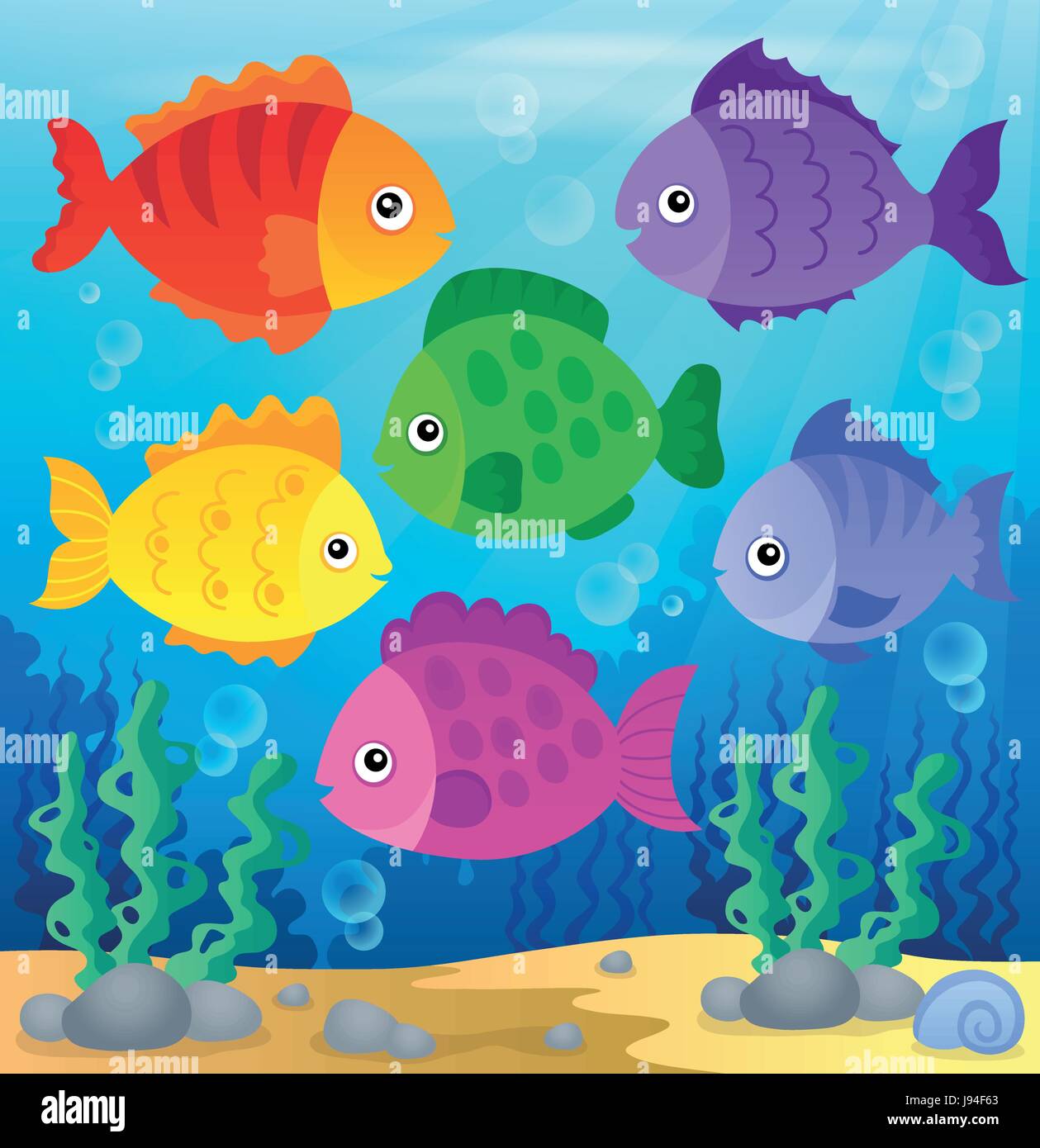 Stylized fishes theme image 2 - eps10 vector illustration Stock Vector ...