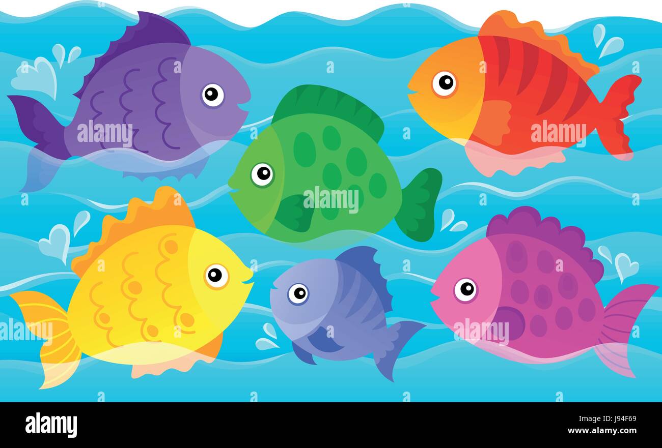 Stylized fishes theme image 4 - eps10 vector illustration Stock Vector ...