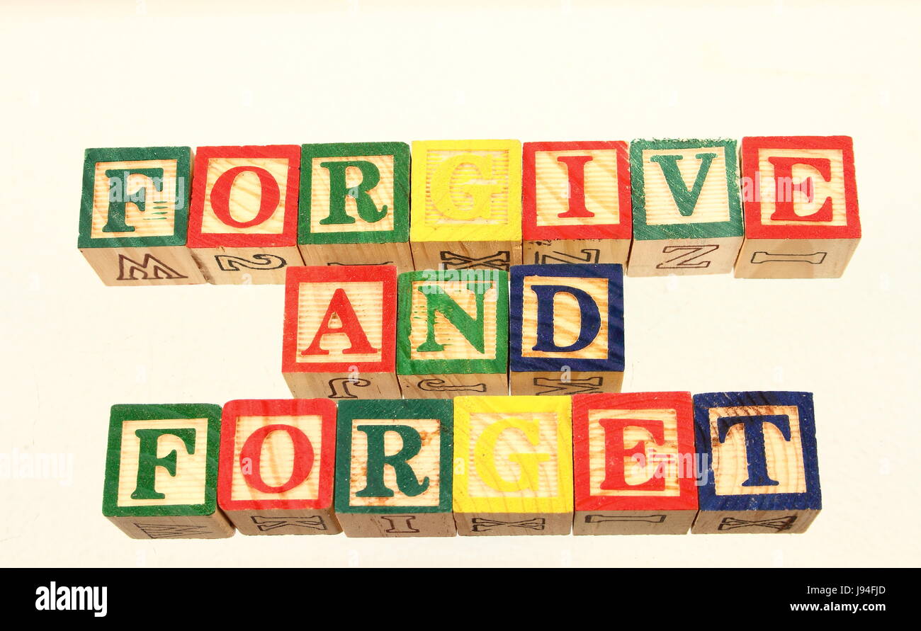 The term forgive and forget displayed visually on a white background in ...
