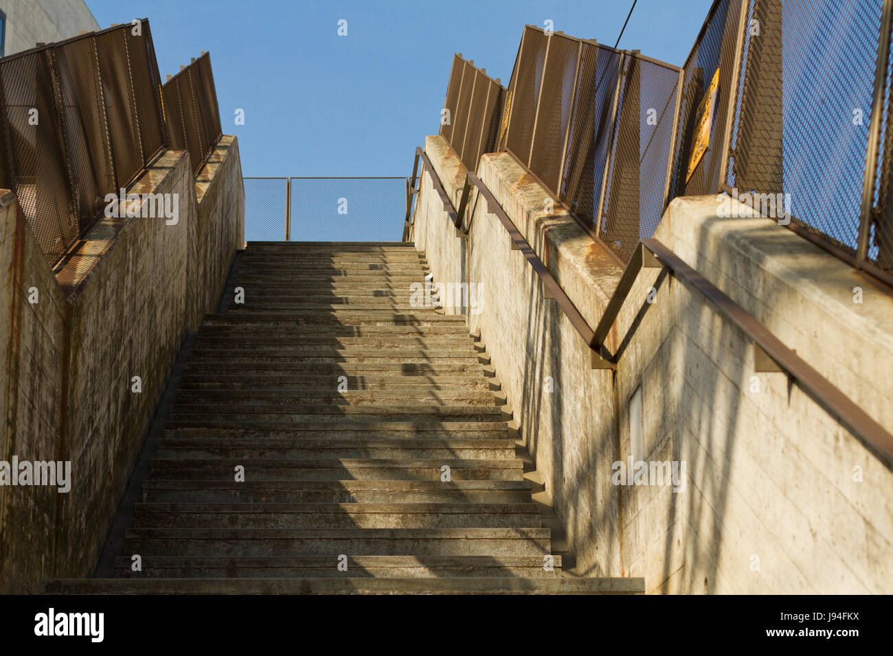 stairs, iron, concrete, rise, climb, climbing, ascend, uphill, tread ...