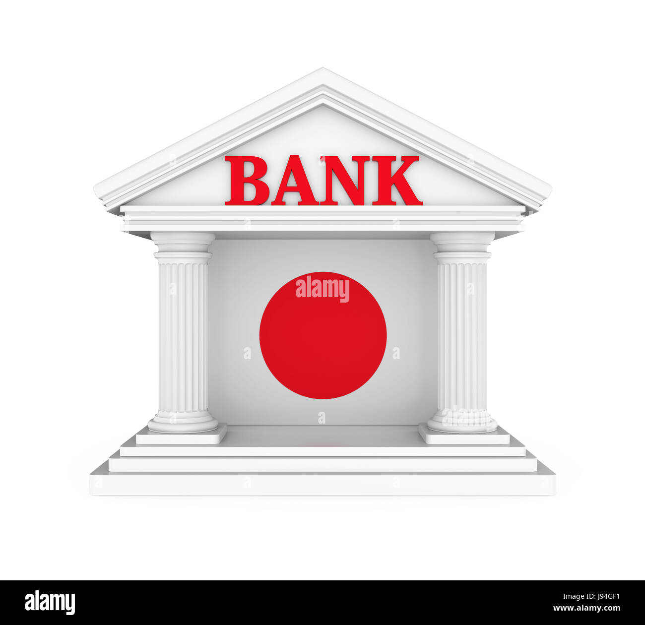 Japanese Bank Building Isolated Stock Photo - Alamy