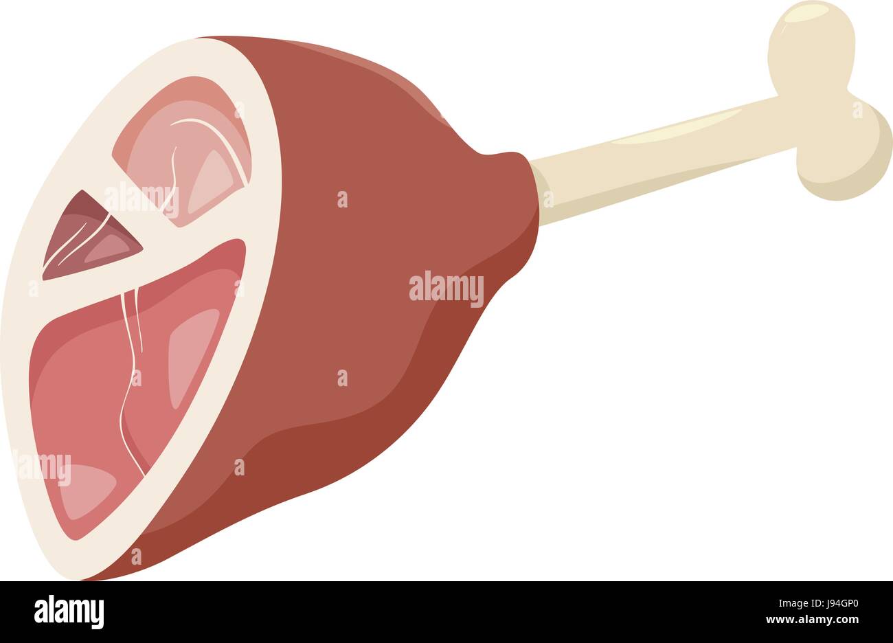 Cartoon Illustration of Ham or Haunch Meat Food Object Stock Vector ...