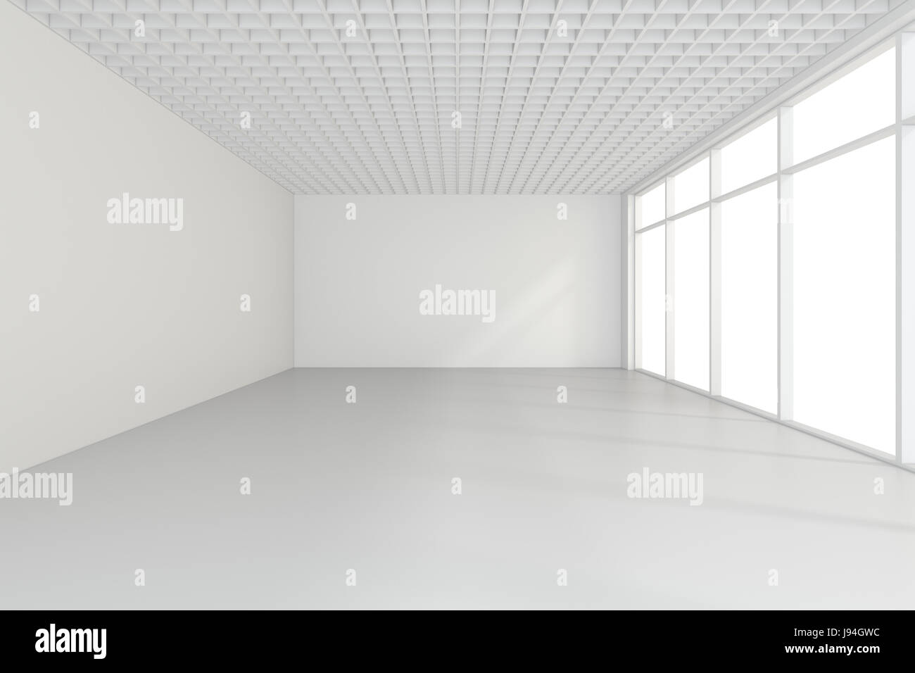 light white room and big window. 3d rendering Stock Photo - Alamy