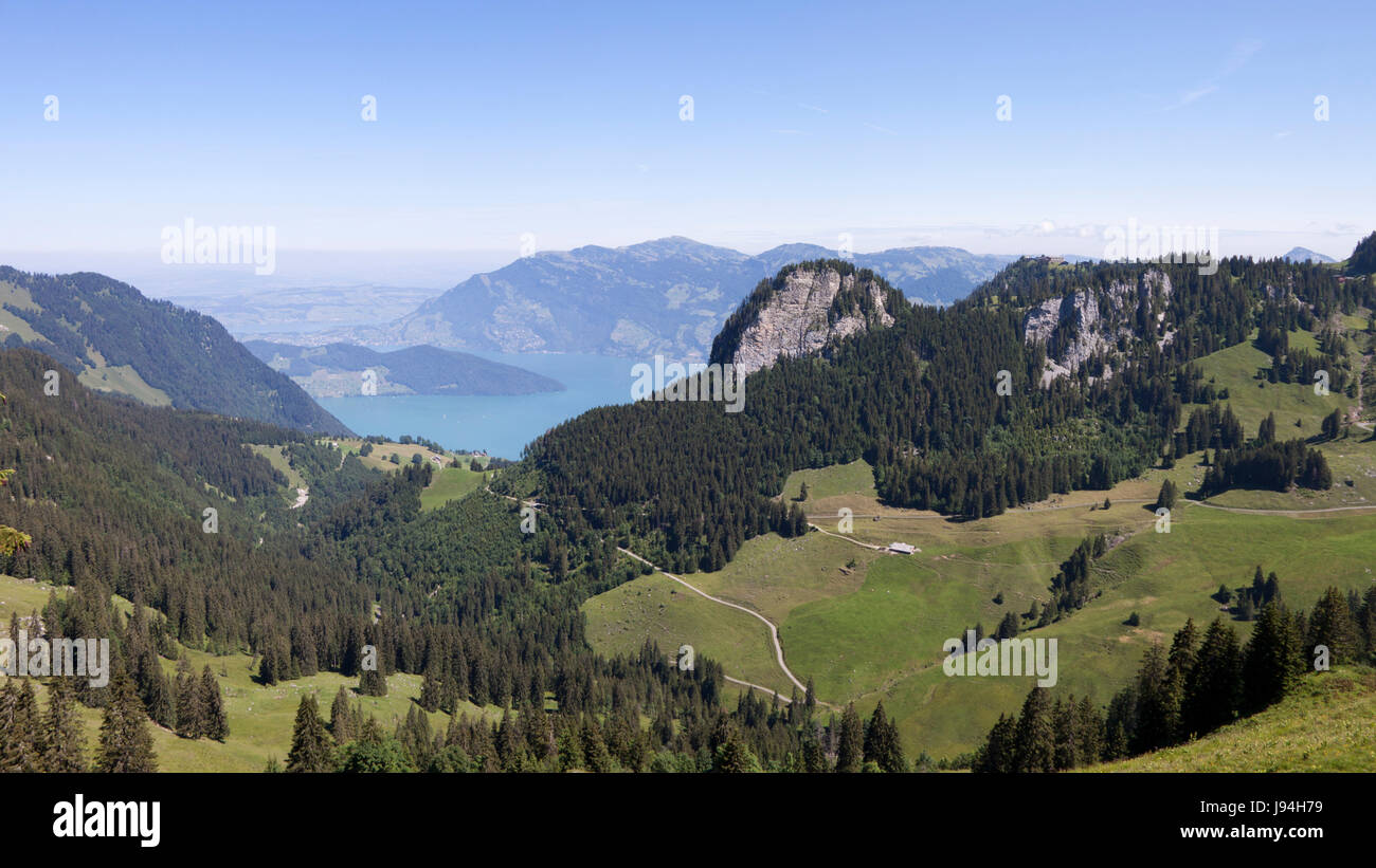 blue, switzerland, sight, view, outlook, perspective, vista, panorama ...