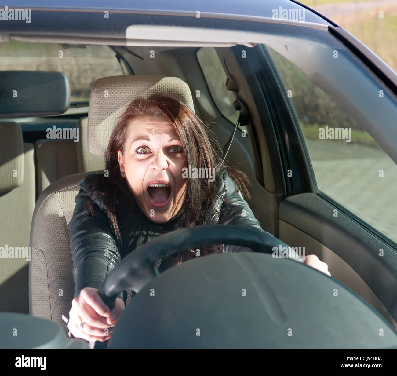 woman, car, automobile, vehicle, means of travel, motor vehicle, fear ...