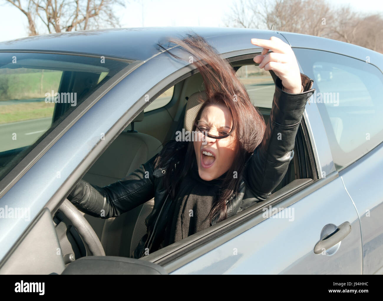 woman, car, automobile, vehicle, means of travel, motor vehicle, middle ...
