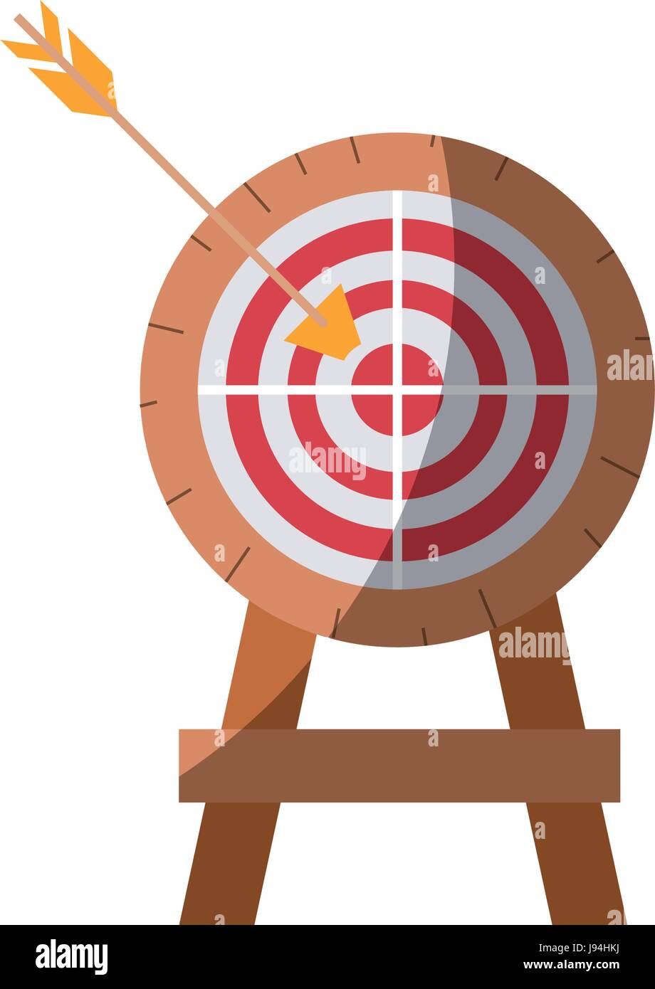 colorful silhouette of arrow on target without contour and shading ...