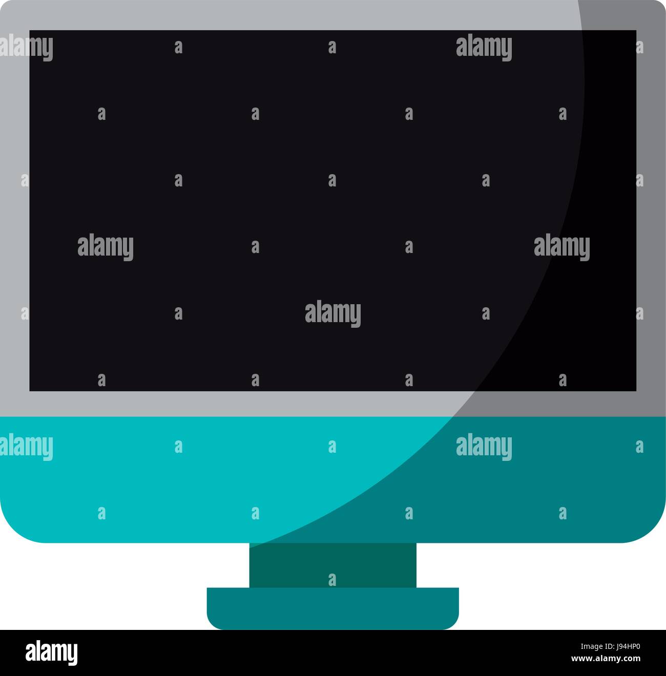 colorful silhouette of lcd monitor without contour and shading Stock ...