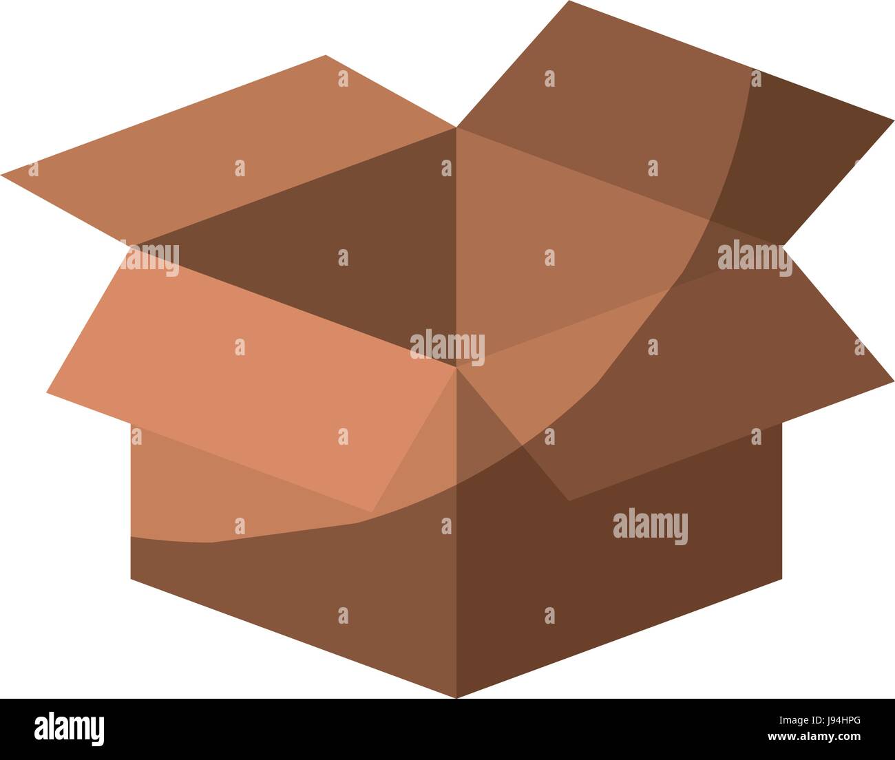 colorful silhouette of box of cardboard opened without contour and ...