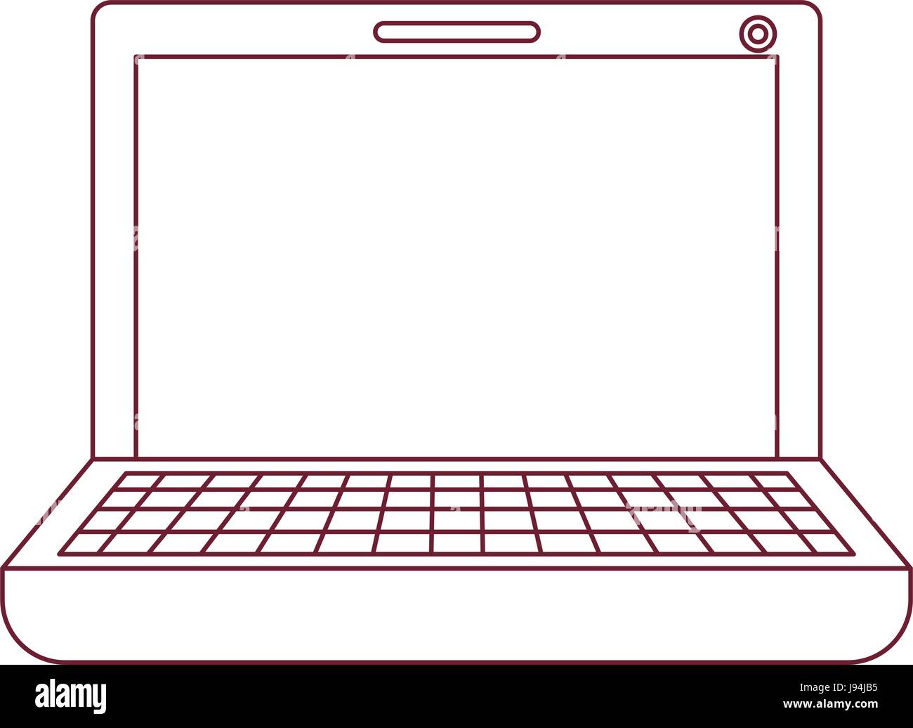 dark red line contour of laptop computer Stock Vector Image & Art - Alamy