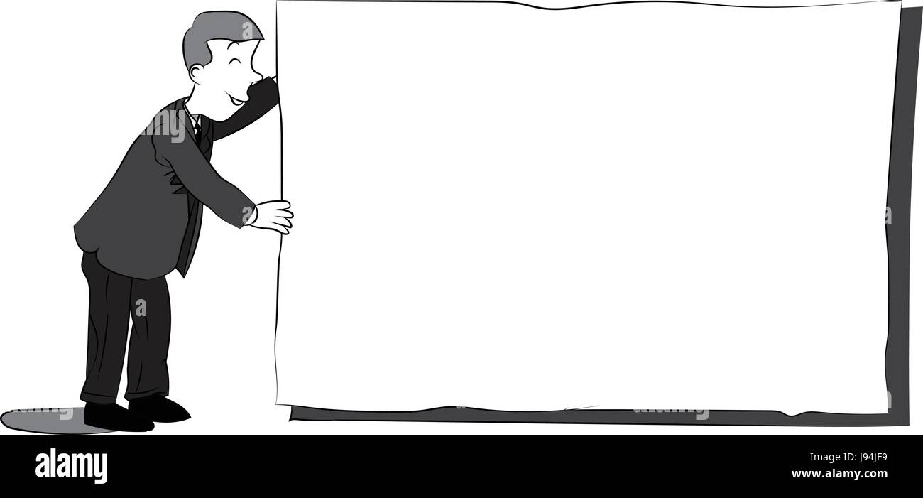 Businessman show blank sheet Stock Vector Images - Alamy