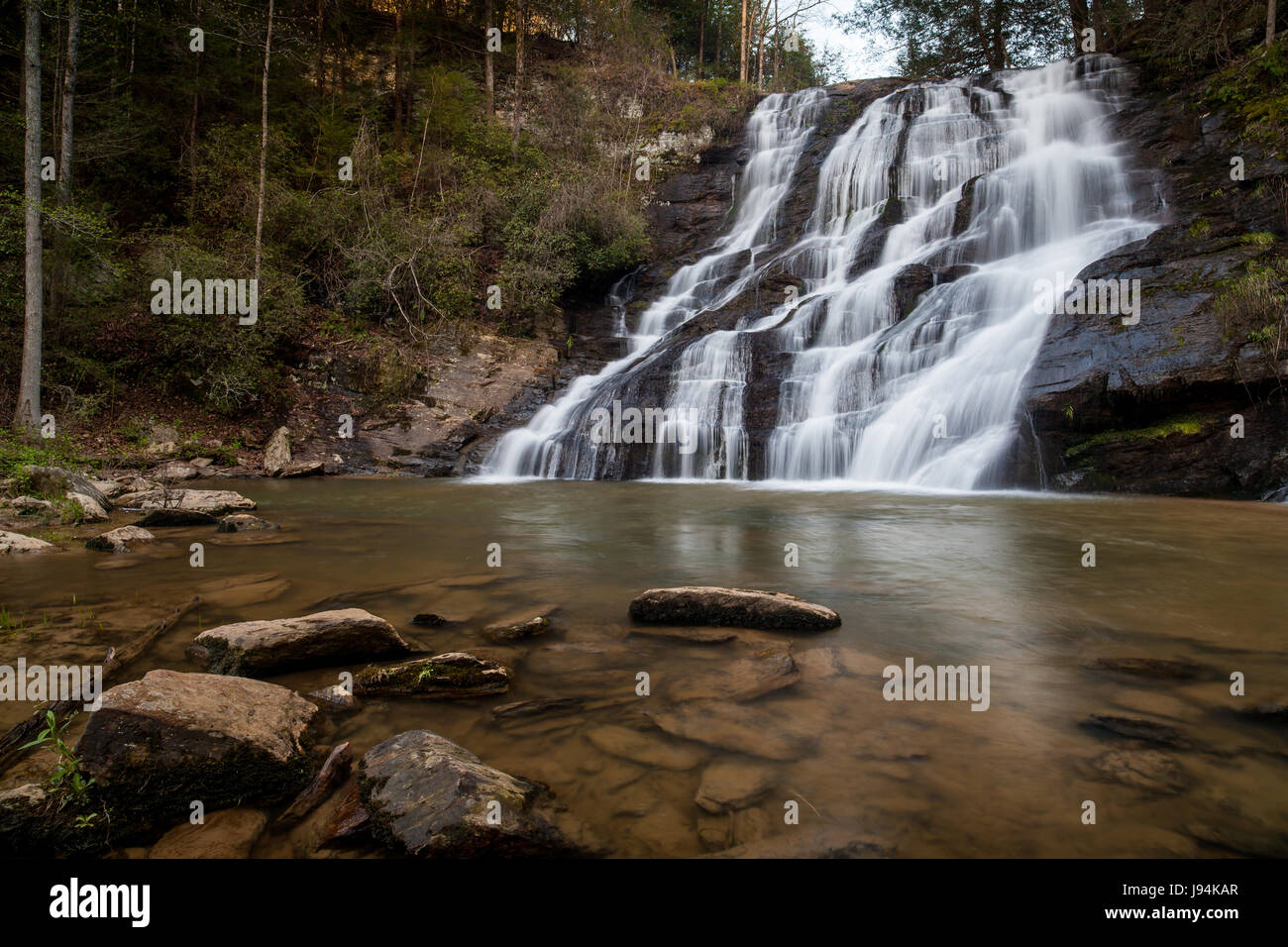 Little Brasstown Falls is located outside Westminster, SC just upstream ...