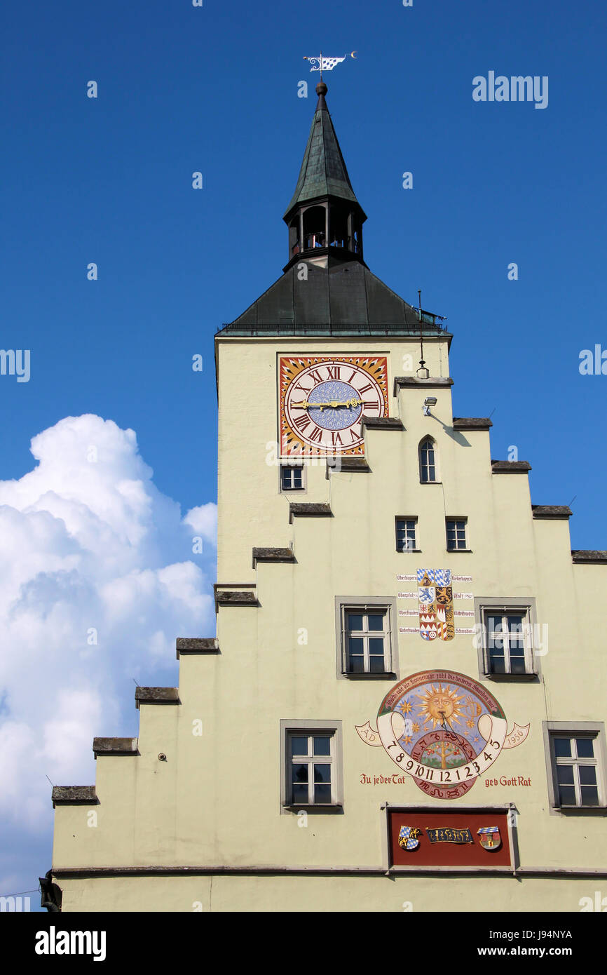 old town hall with town tower Stock Photo - Alamy
