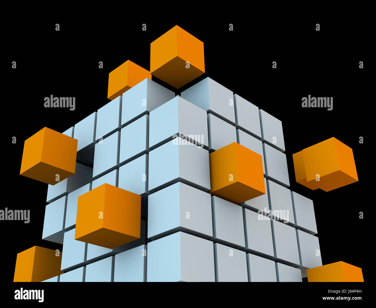 Connected 3d cubes network hi-res stock photography and images - Alamy