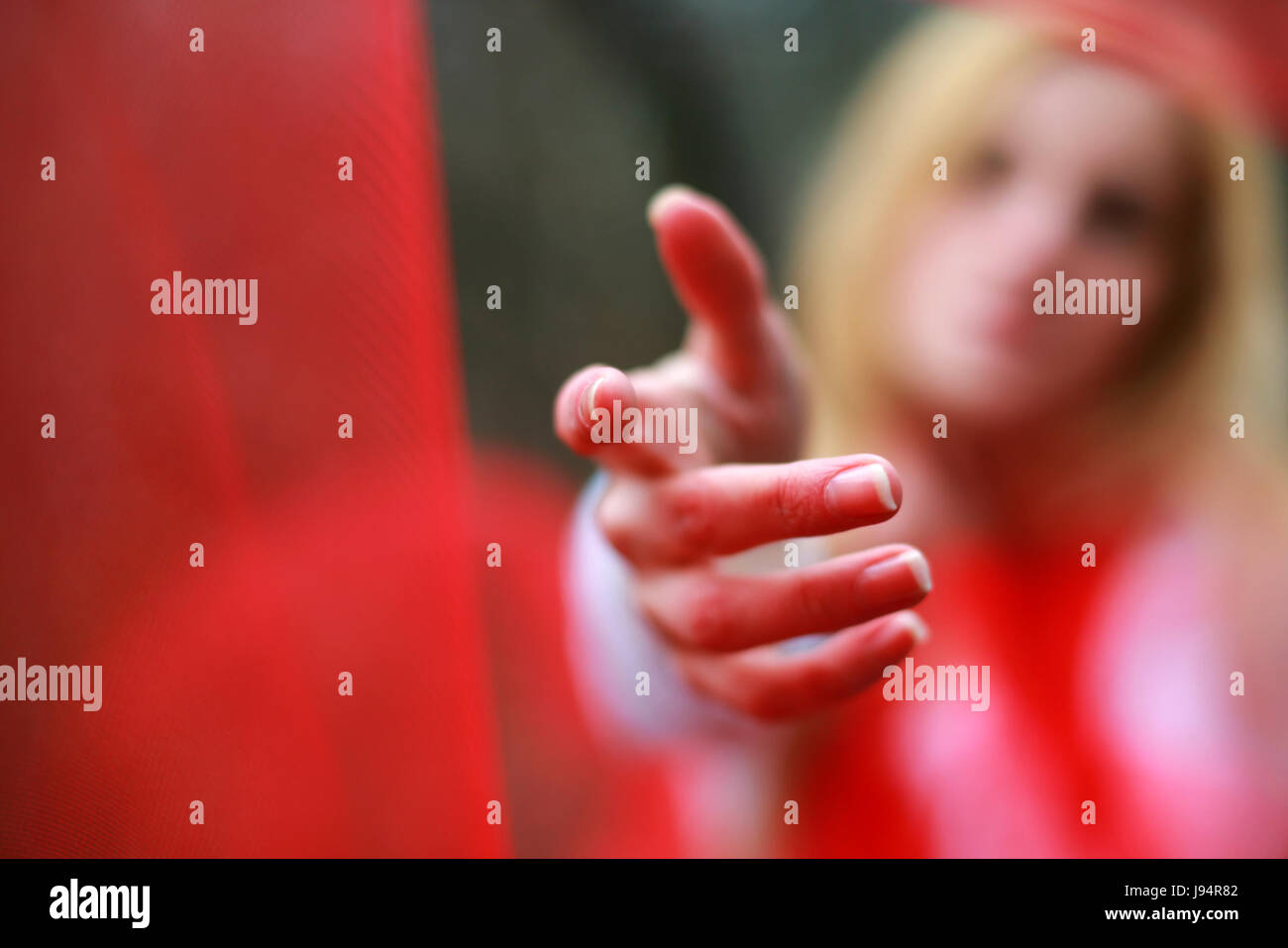 woman, gesture, danger, hand, finger, single, colour, female, person ...