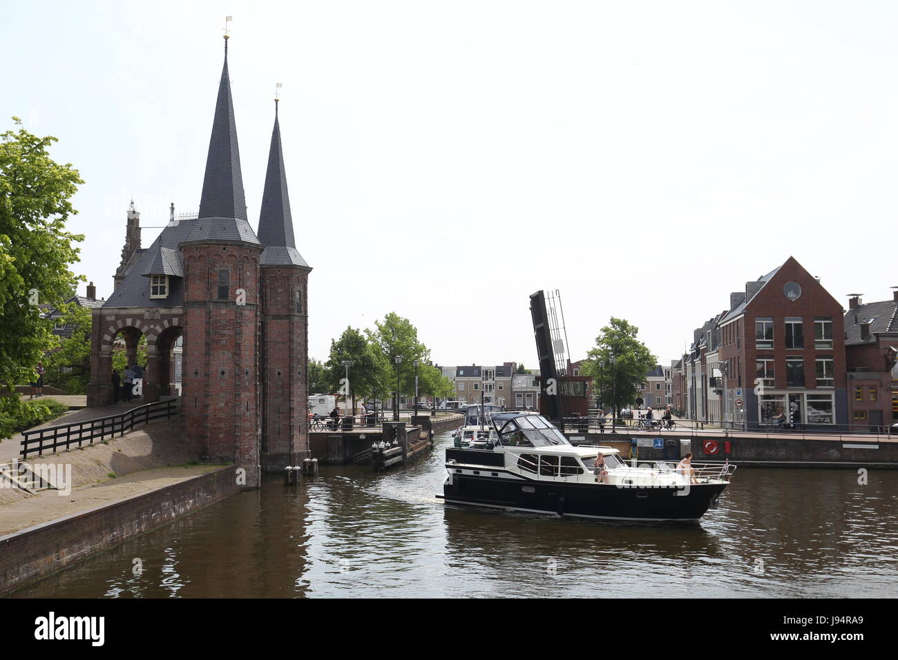 The Waterpoort or water gate is a landmark in Sneek, the Netherlands. A ...