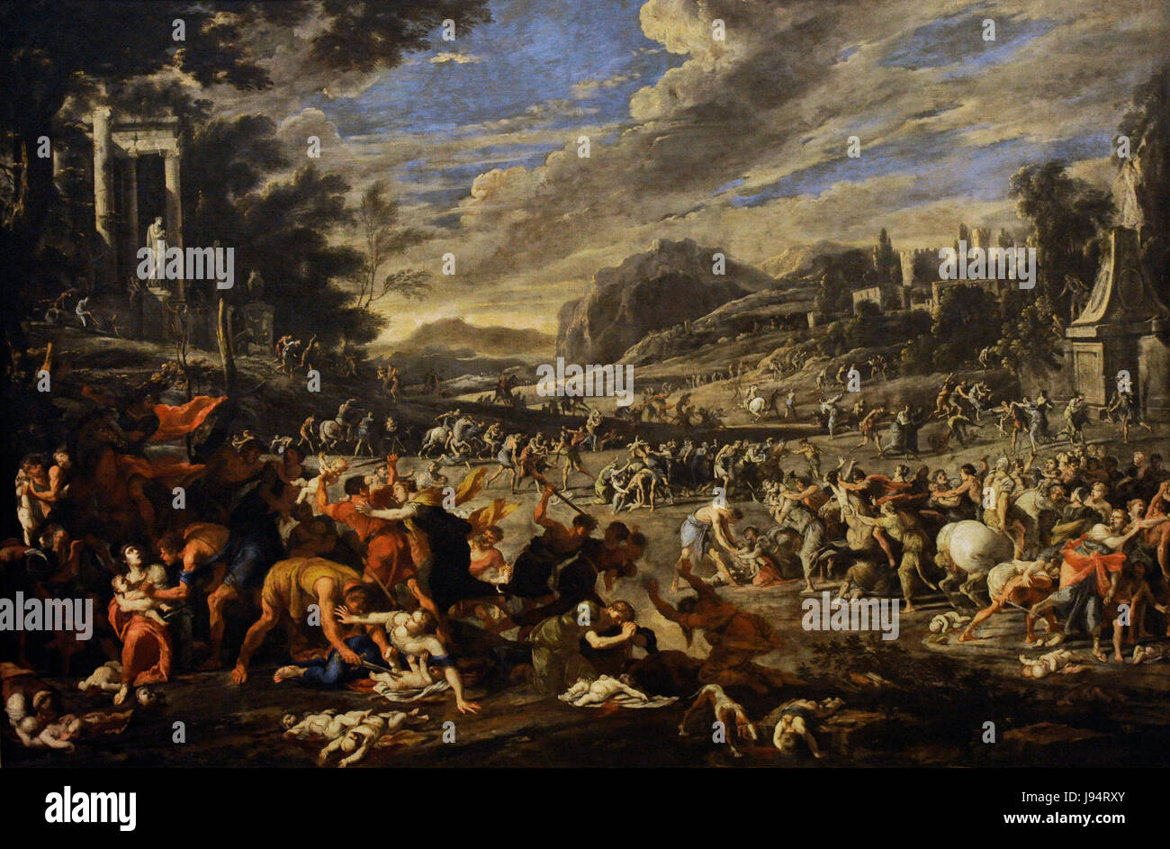 Domenico Gargiulo (1609-1675). Italian painter. Massacre of the ...