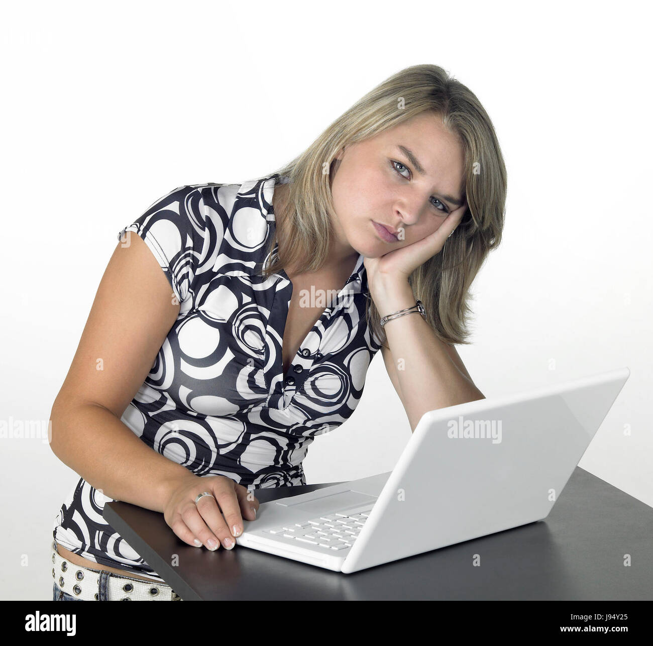 woman, laptop, notebook, computers, computer, frustration, boredom ...