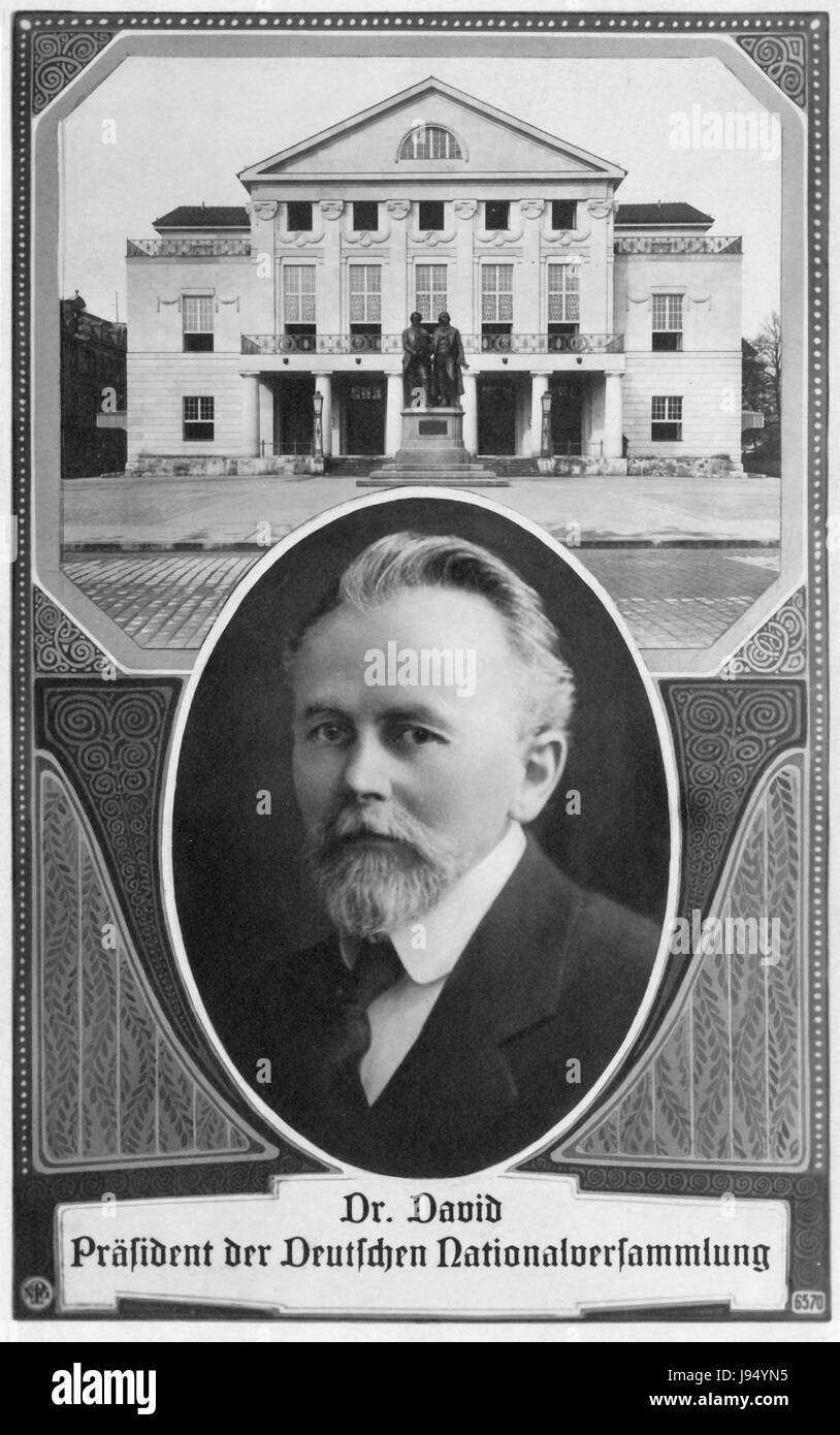 A contemporary postcard shows the first President of the constitution ...