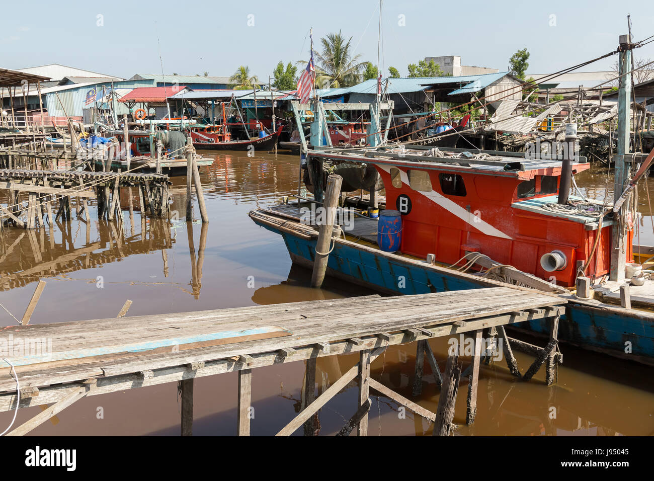 The fishing village called Bagan in Sekinchan town. Malaysia Stock ...