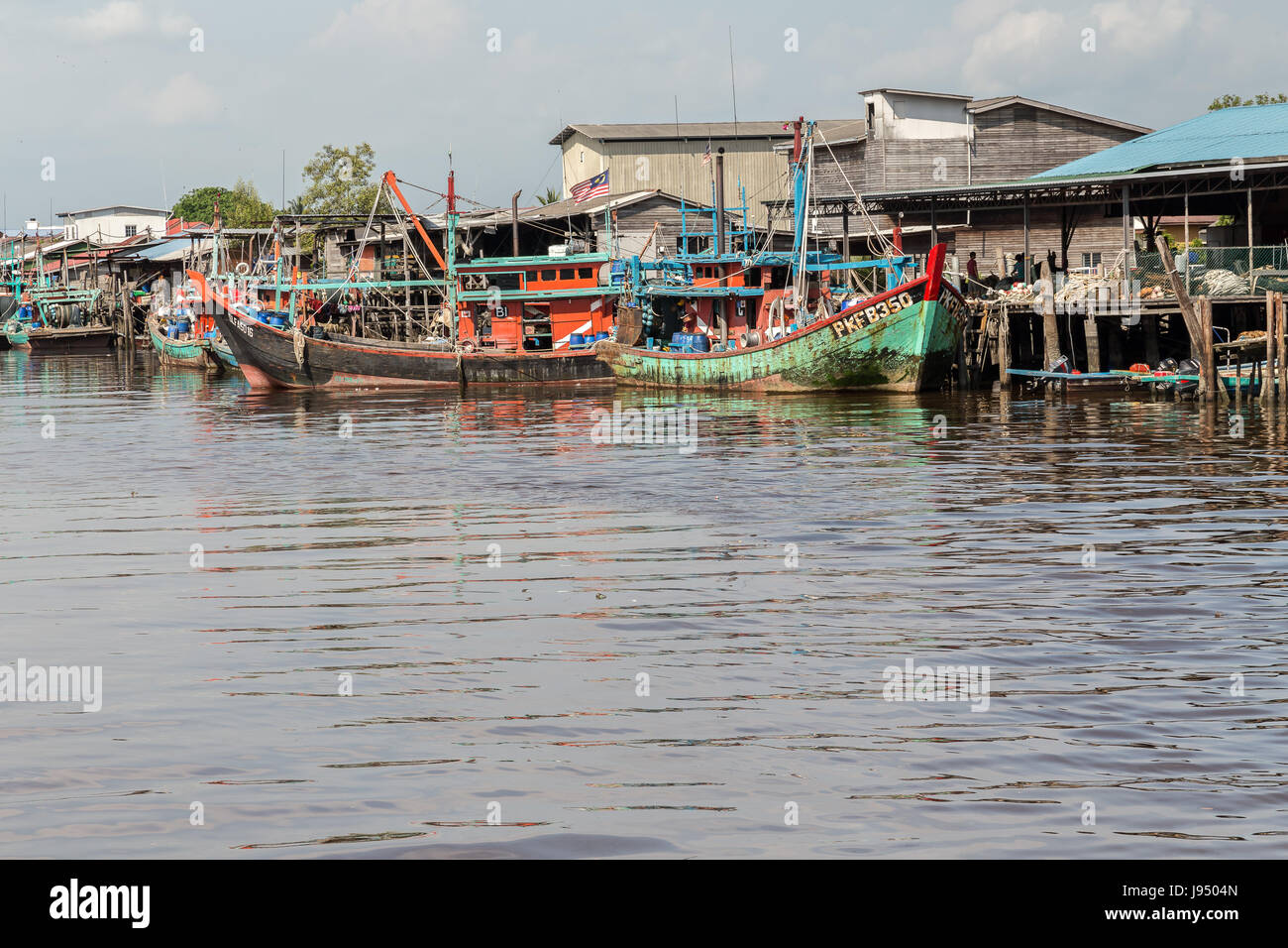 The fishing village called Bagan in Sekinchan town. Malaysia Stock ...