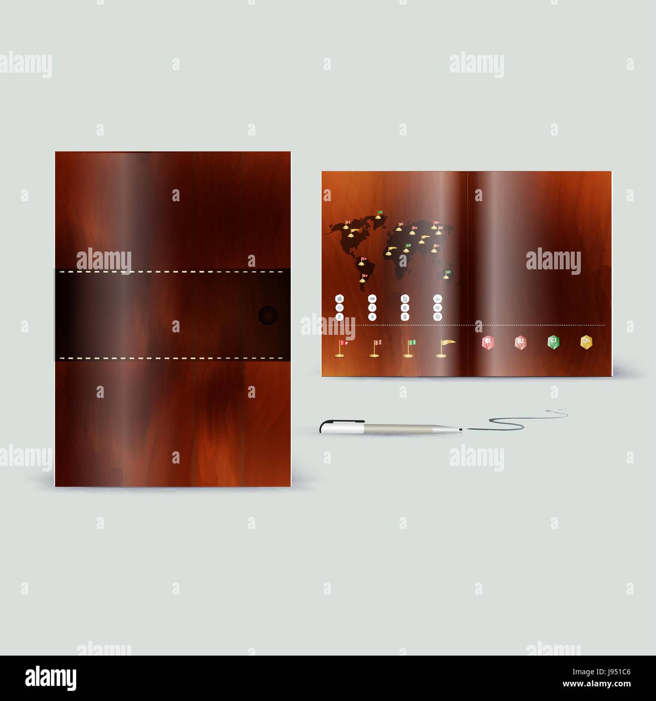 Corporate booklet promotion template with color elements. Vector ...