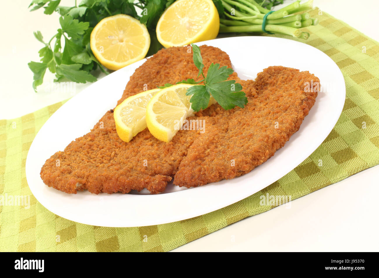 freshly fried wiener schnitzel Stock Photo - Alamy