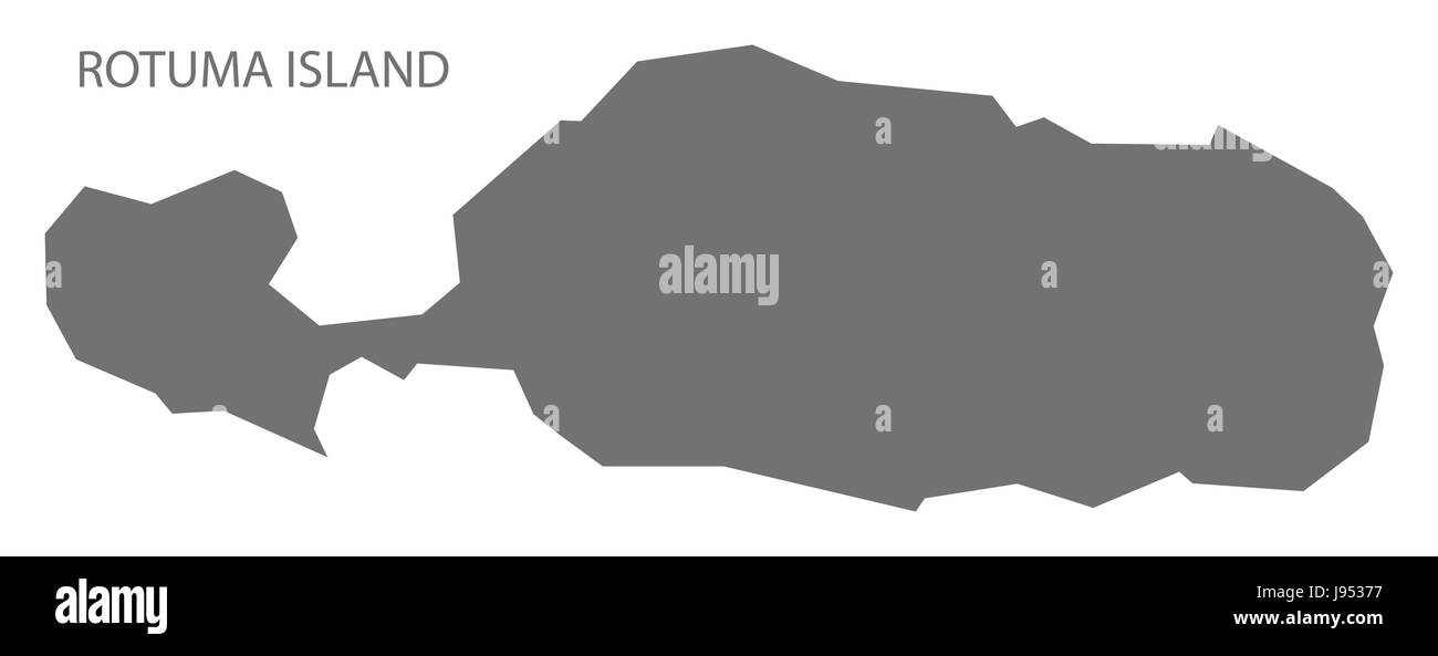 Rotuma Island of Fiji Islands map grey illustration silhouette Stock ...