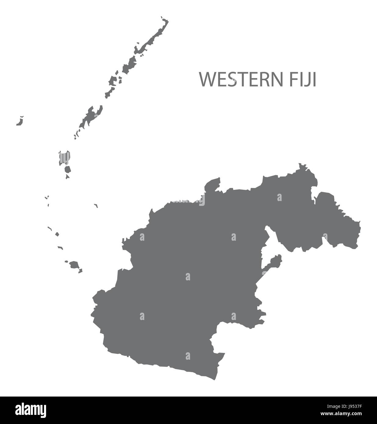 Fiji map silhouette isolated Cut Out Stock Images & Pictures - Alamy