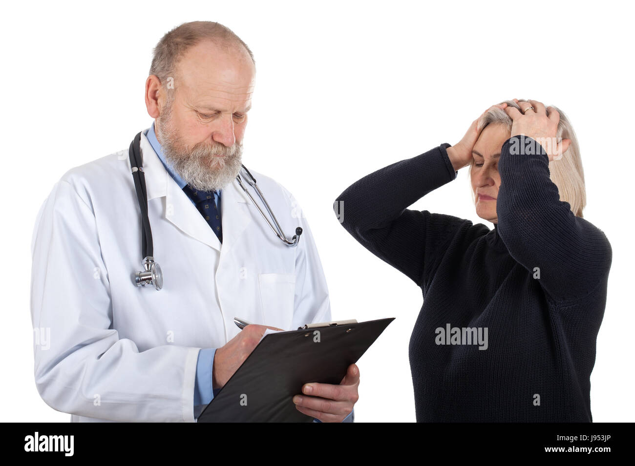 Picture of a nervous elderly woman with her doctor Stock Photo - Alamy