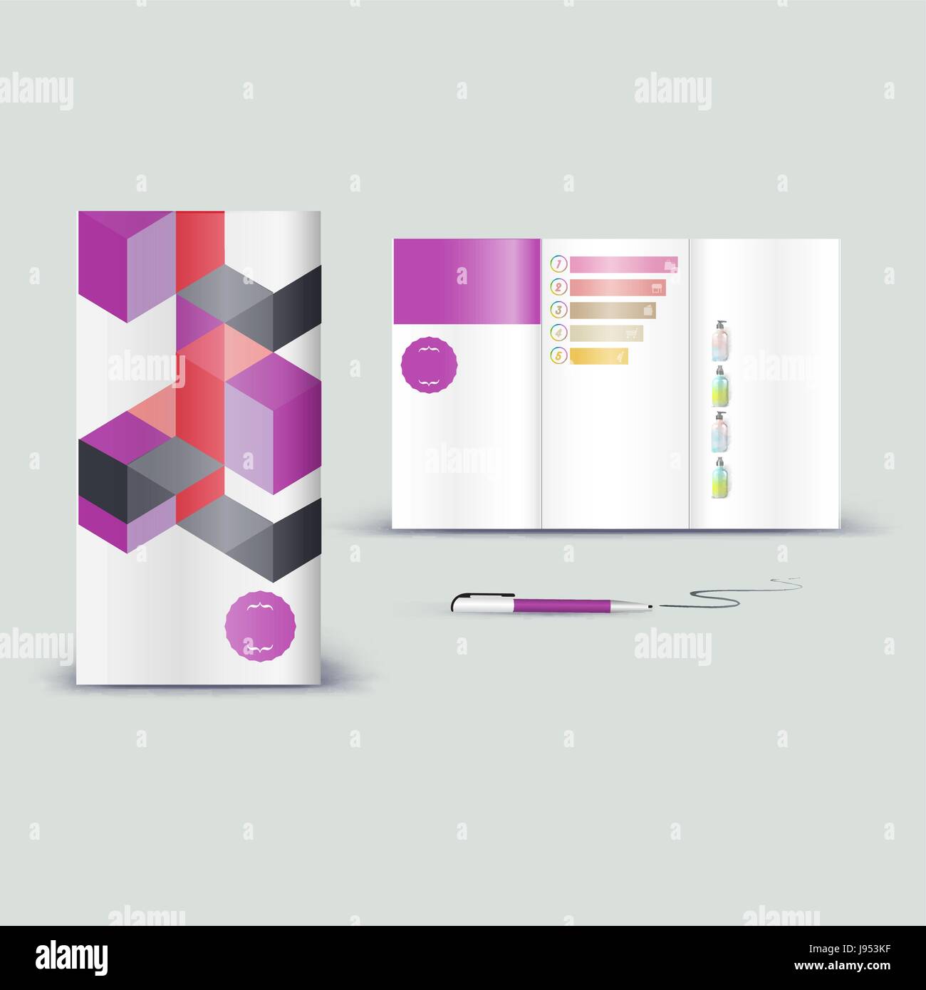 Corporate booklet promotion template with color elements. Vector ...
