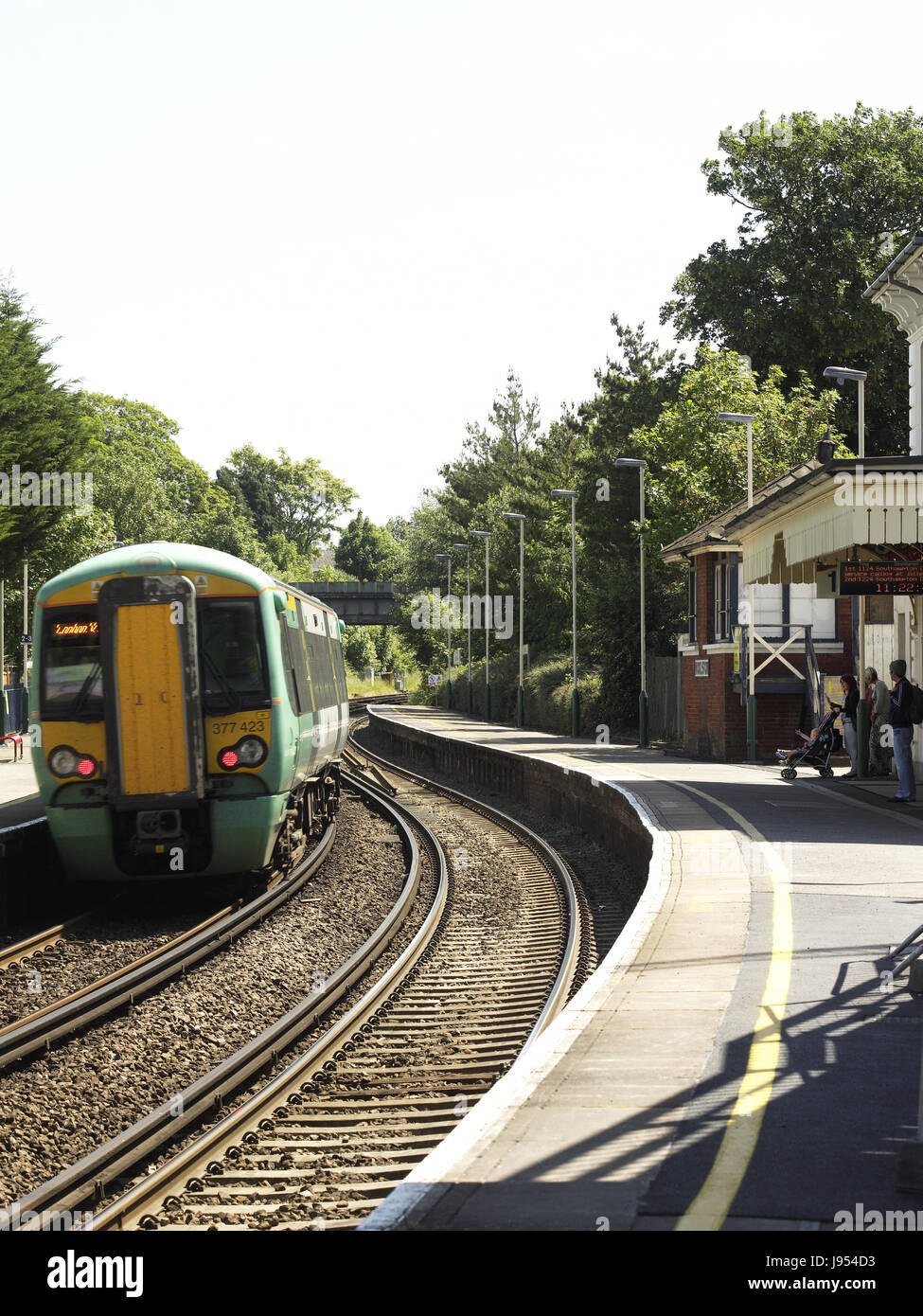 Train on track Stock Photo - Alamy
