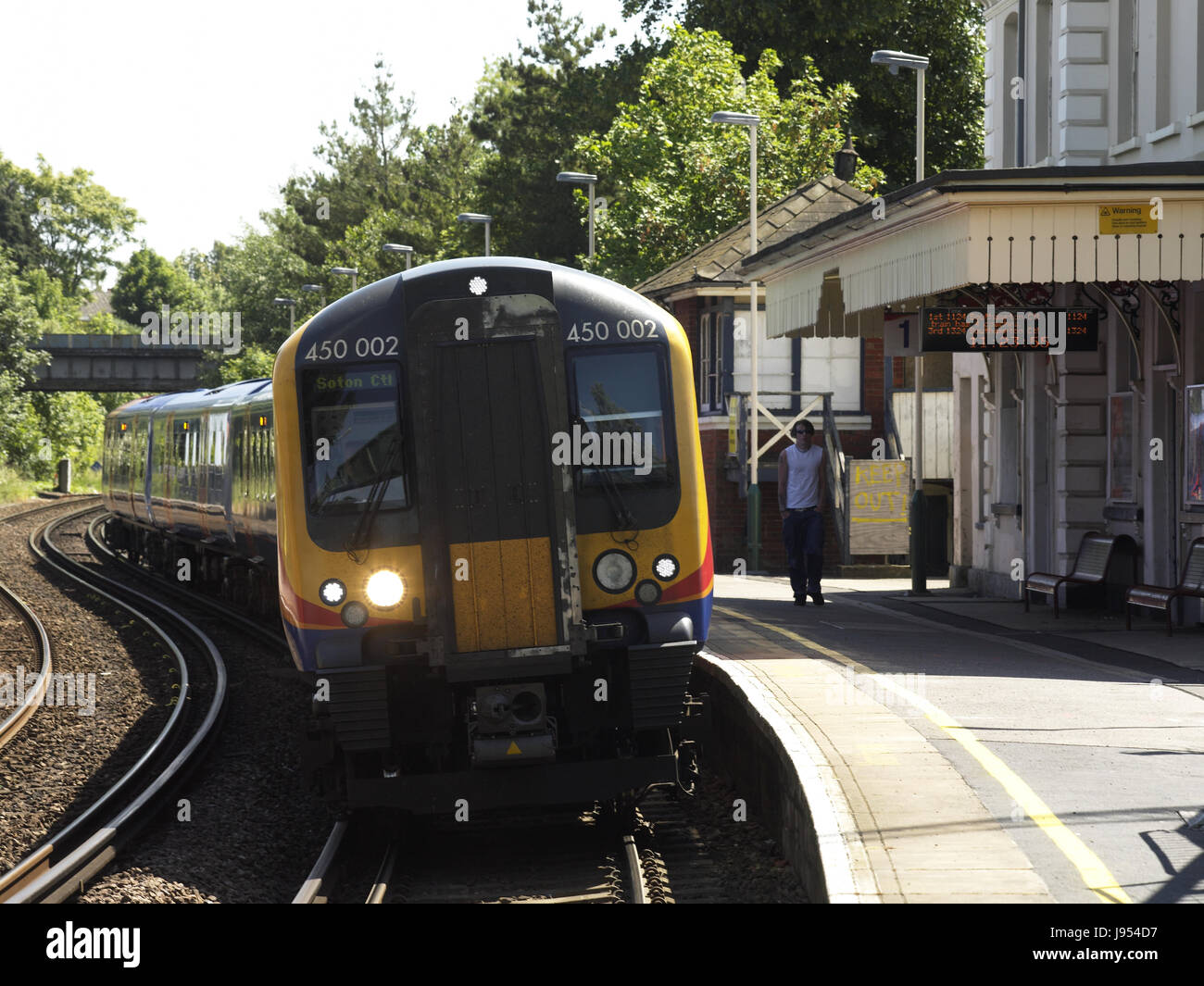 Train on track Stock Photo - Alamy