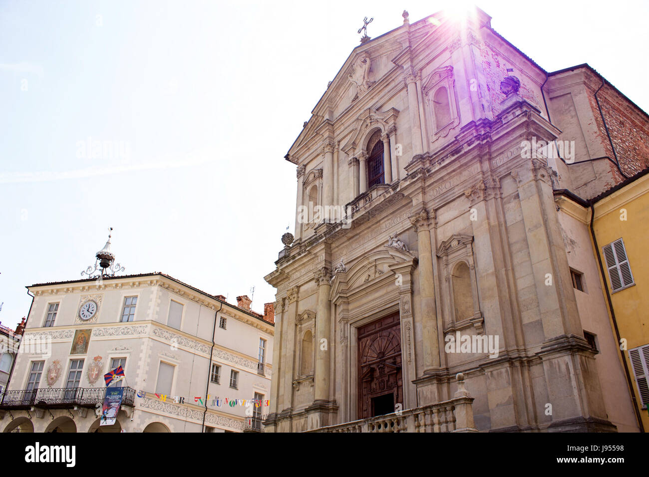 Town of Mondovi, Piedmont, north of Italy: details of the historical ...