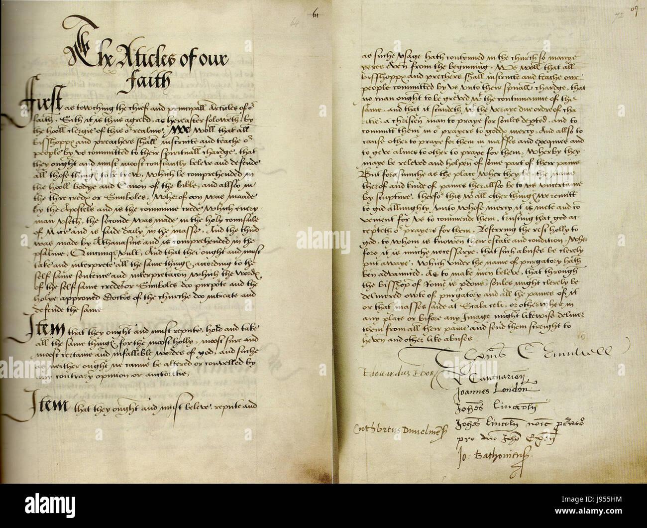 The Ten Articles 1536 Stock Photo - Alamy