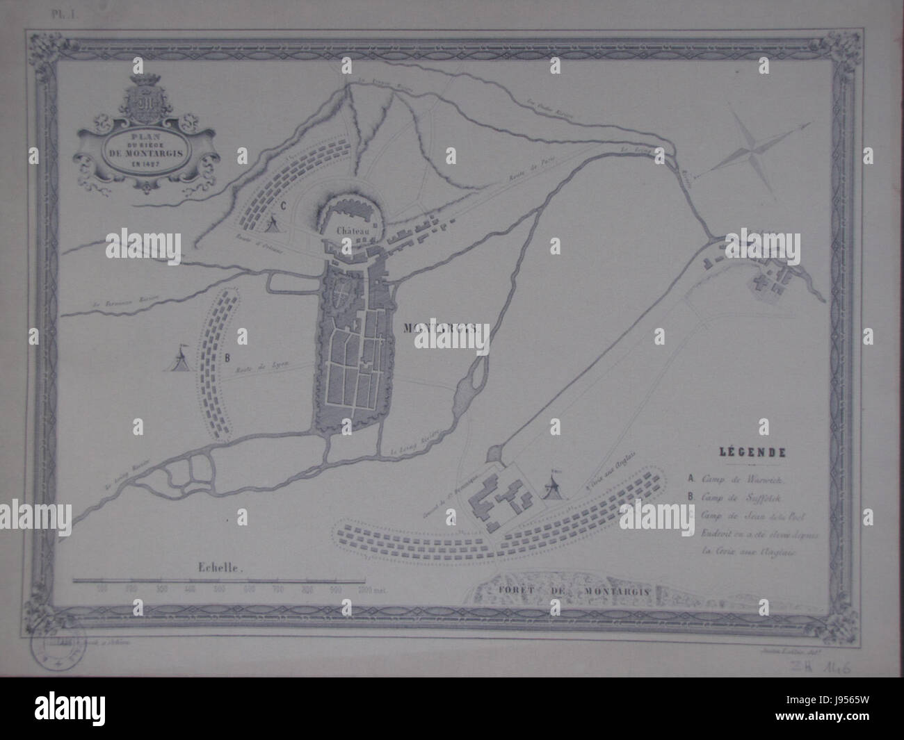 This image depicts a copy of a historical map detailing the Siege of ...
