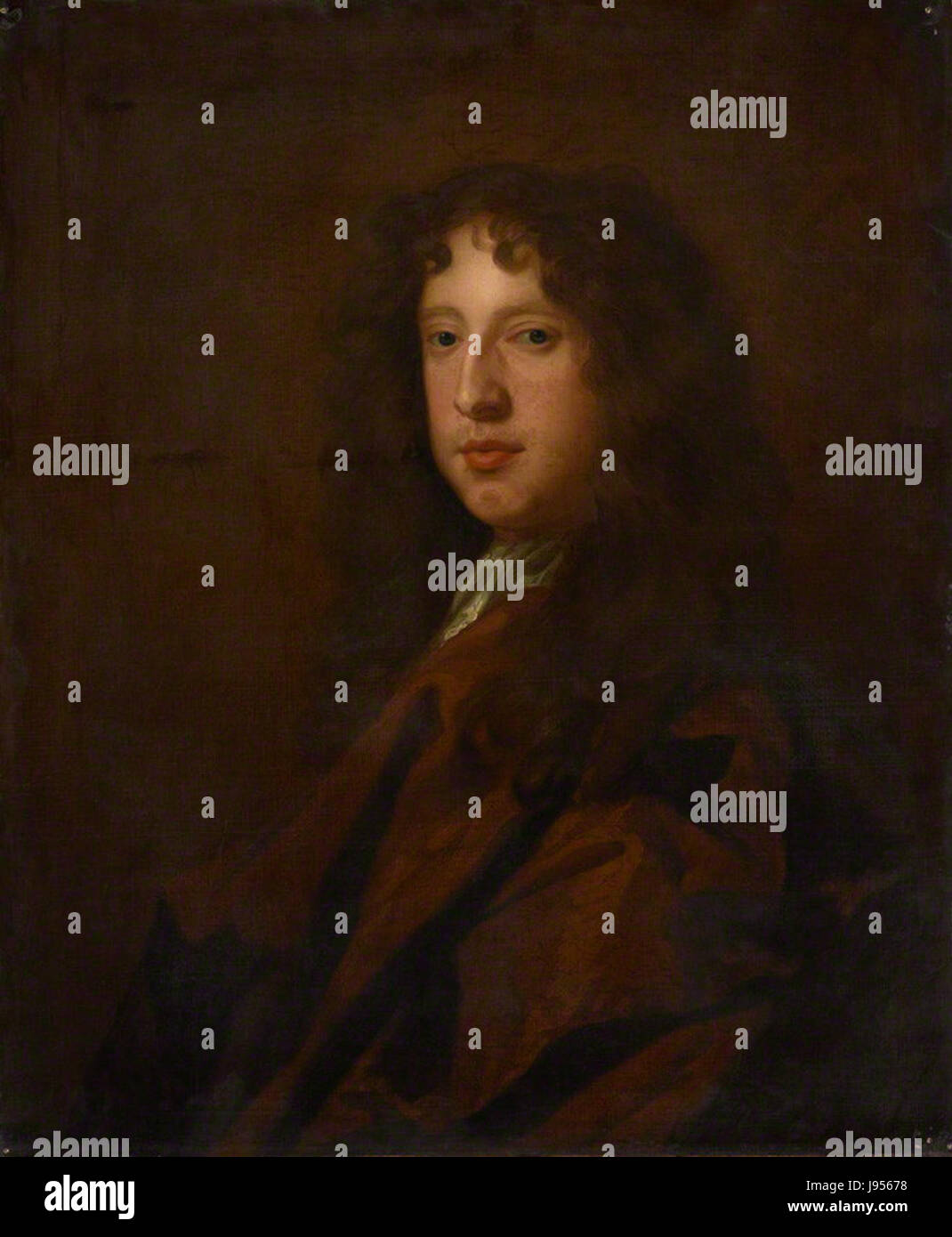 Engraving of Roger North, based on a painting by Peter Lely, capturing ...
